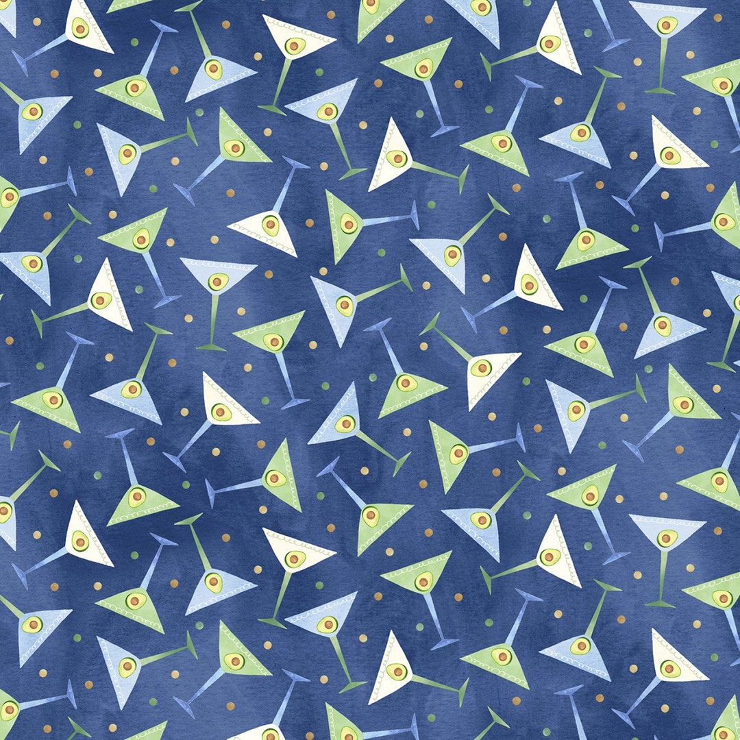 Michael Miller Avo Great Day Navy Guactail Fabric - 1 Yard - Etsy