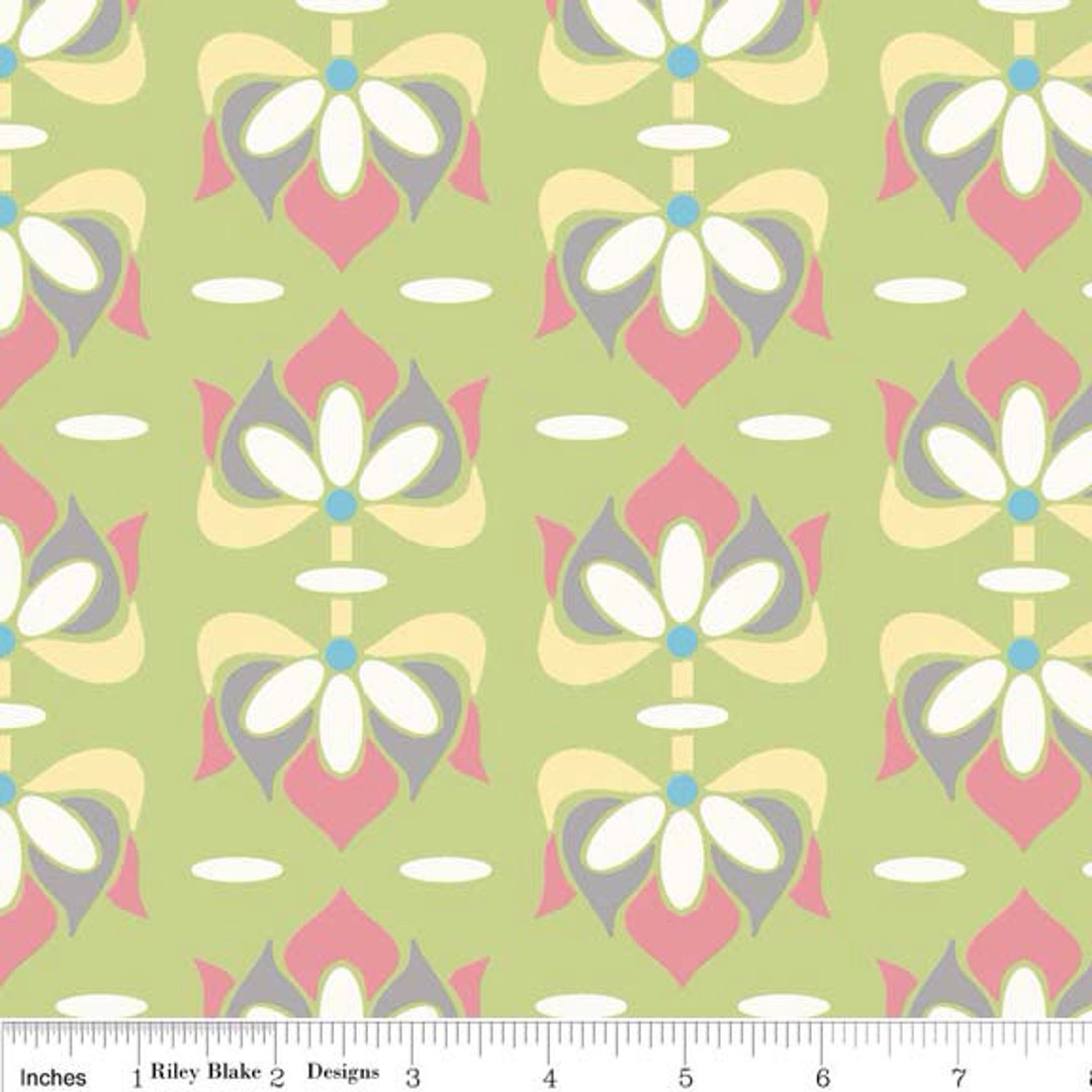 Riley Blake Priscilla Floral Green Fabric - 1 Yard - Etsy