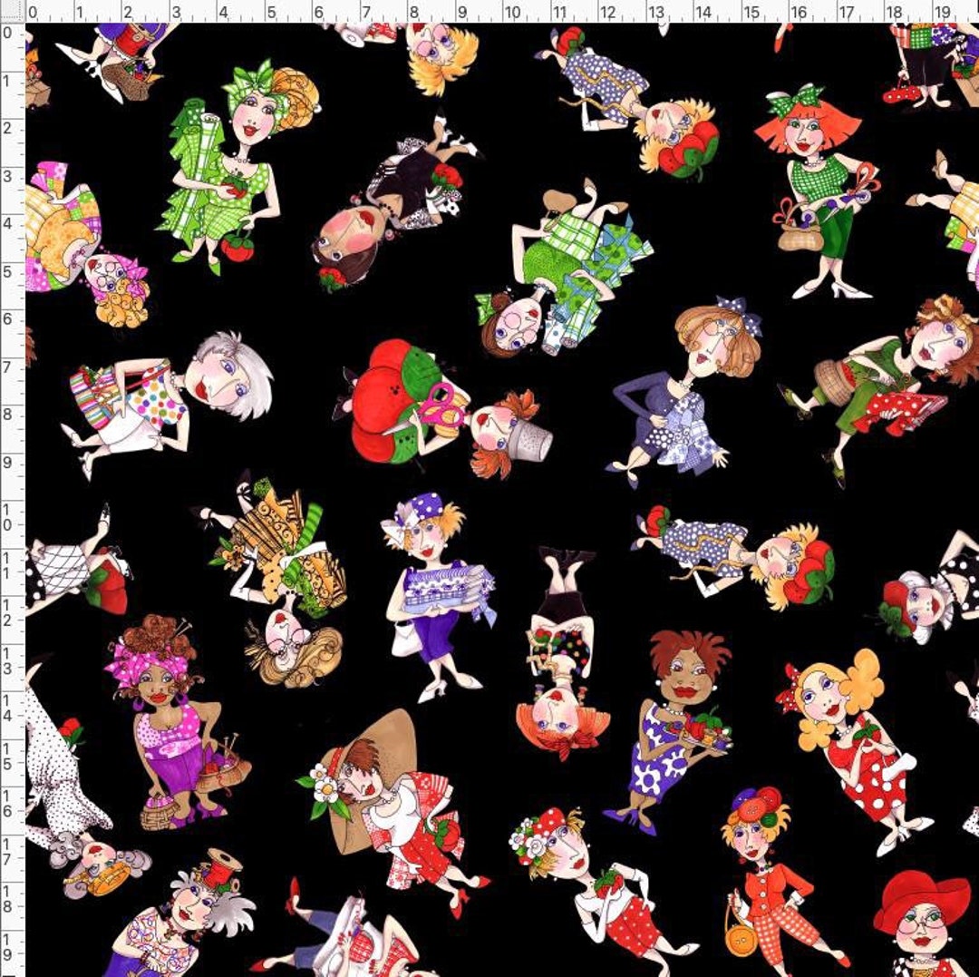Loralie Designs Sew Many Sewers Black Fabric - 1 Yard - Etsy