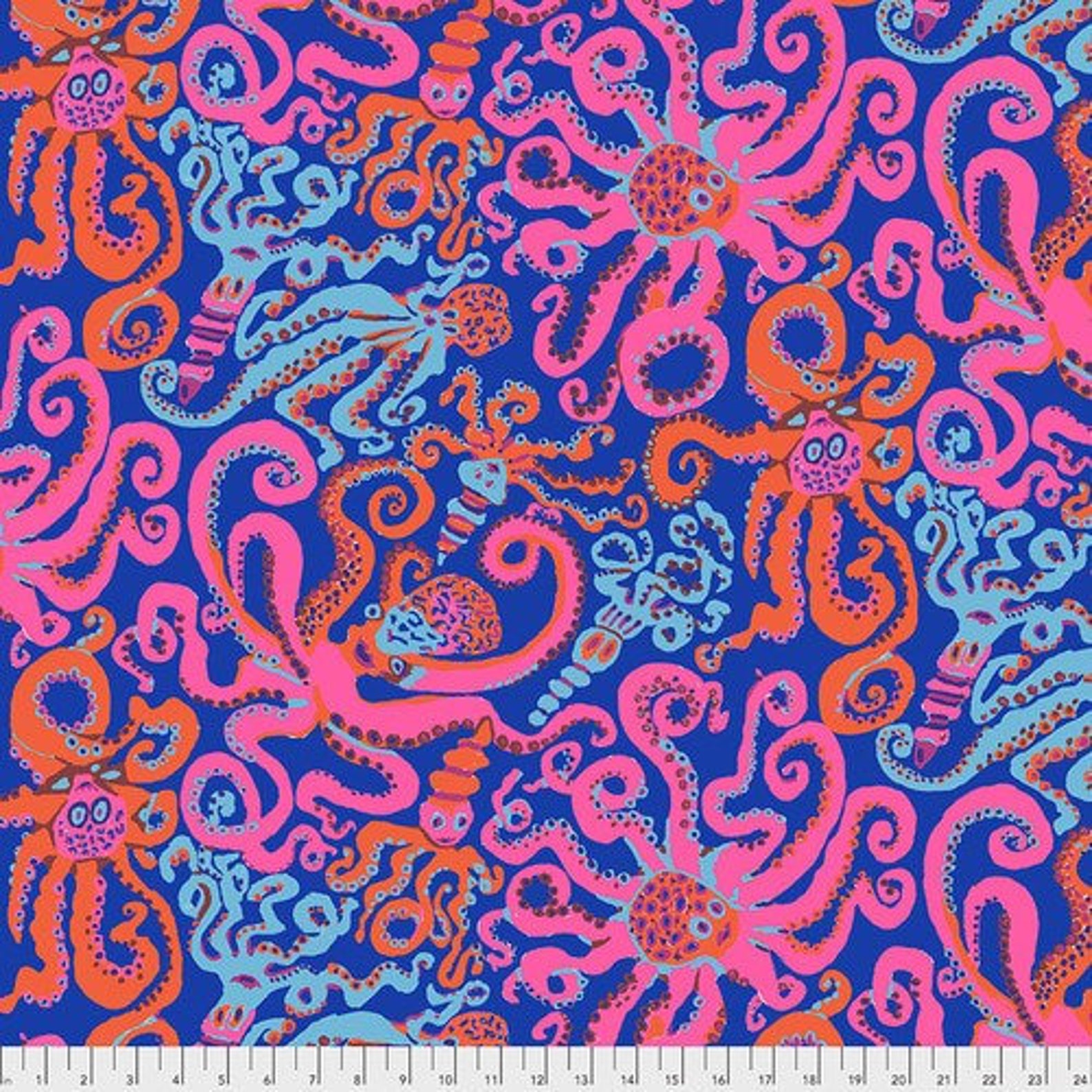 Brandon Mably for the Kaffe Fassett Octopus Blue Fabric 1 | Etsy