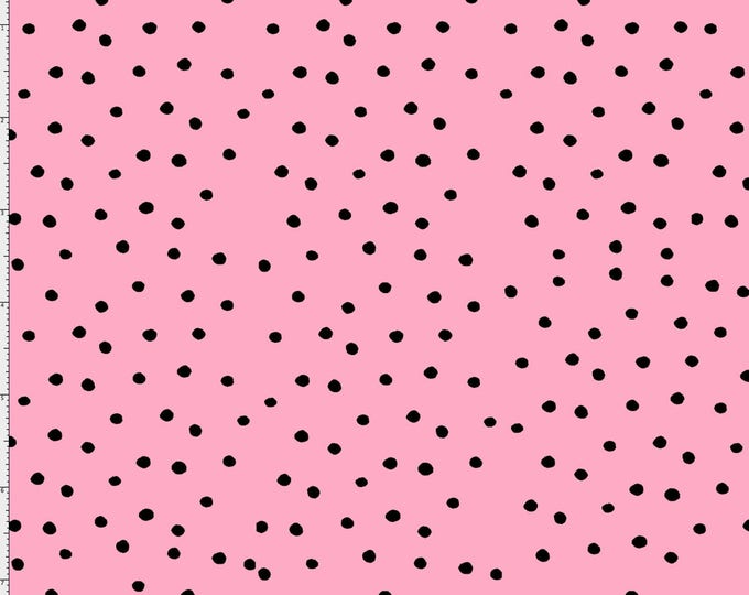 Loralie Designs Dinky Dots Pink/black Fabric 26 Inches | Etsy