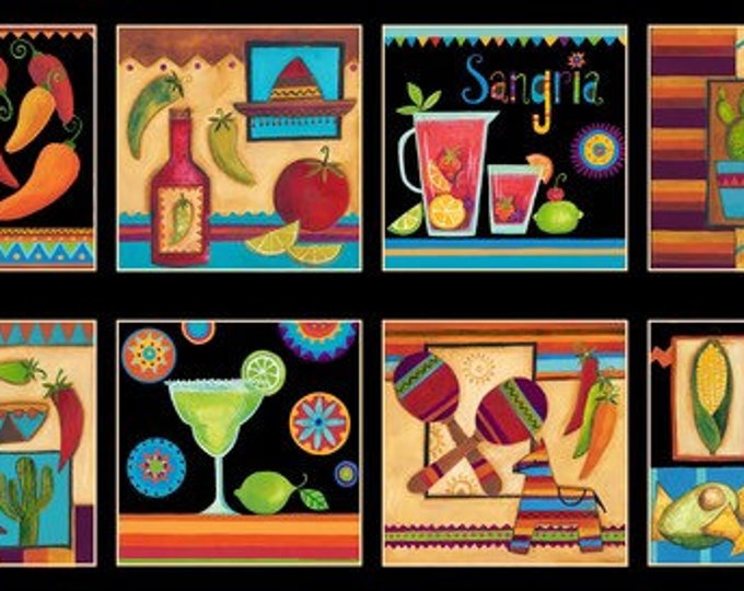 Blank Quilting Fiesta Black Blocks Panel Fabric 1 Panel | Etsy