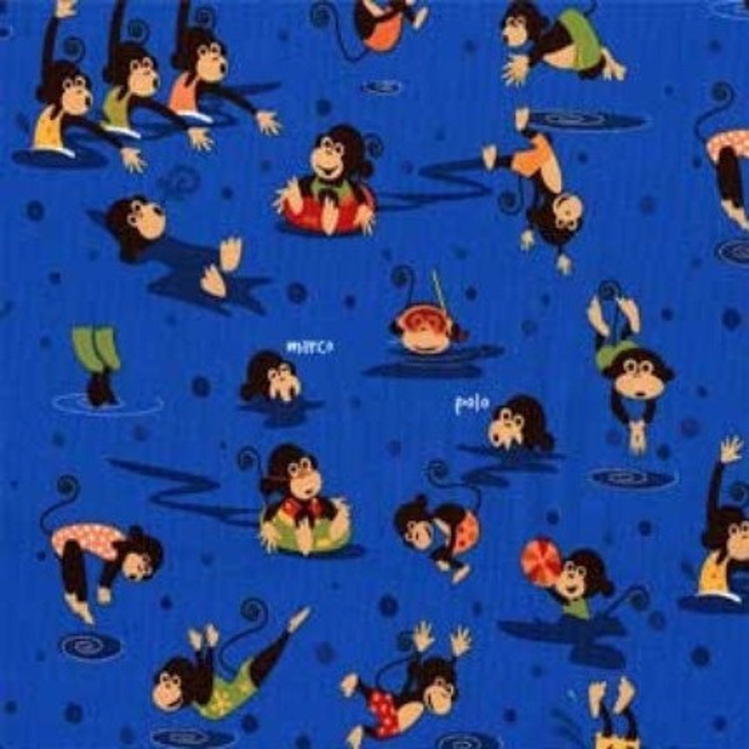 Michael Miller Sea Monkey Fabric - 1 Yard - OOP Hard to Find - Etsy