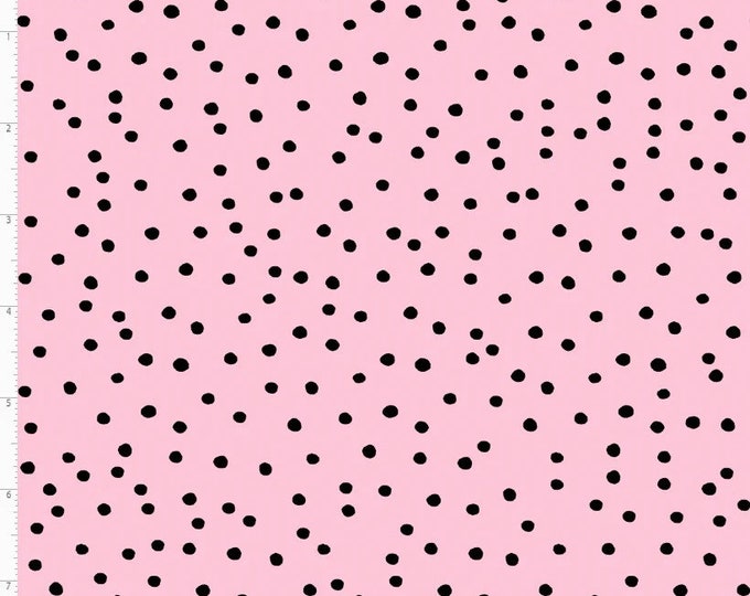 Loralie Designs Dinky Dots Pink/black Fabric - 33 Inches - Last Piece ...