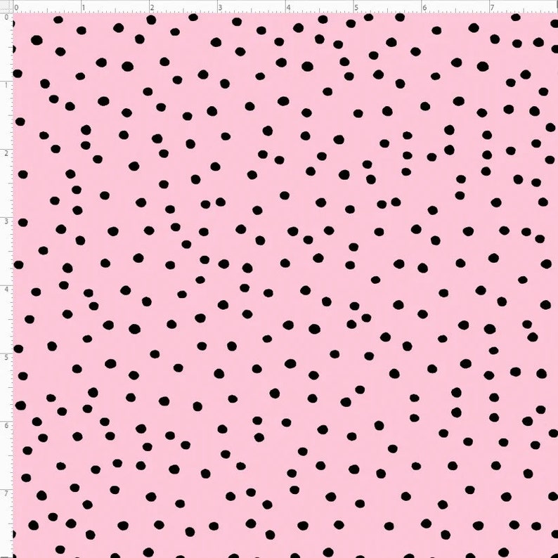 Loralie Designs Dinky Dots Pink/black Fabric 1 Yard - Etsy