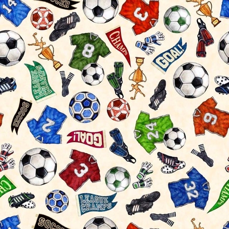 Soccer Quilting Fabric - Etsy