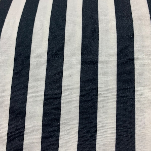 Black White Stripe Fabric Michael Miller - Etsy