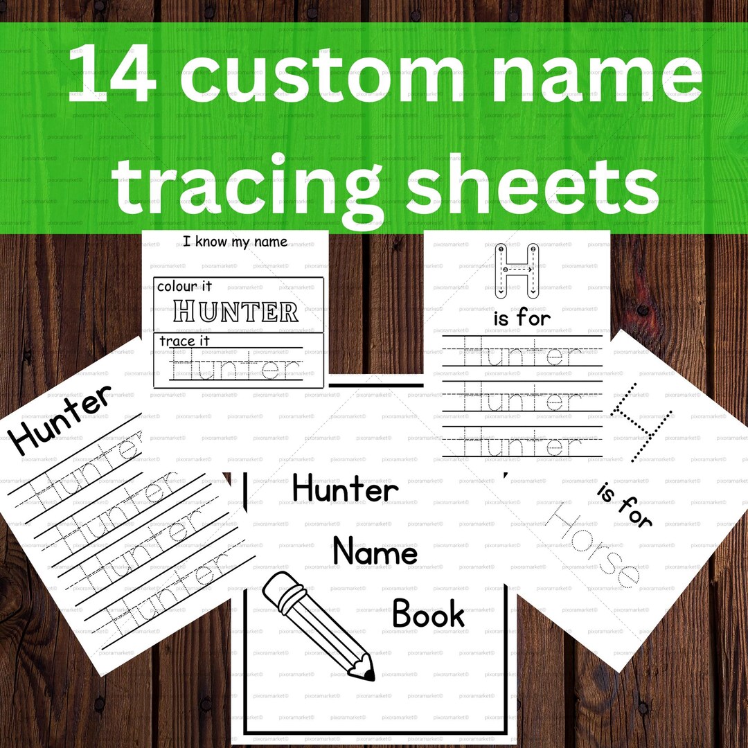 Custom Preschool Name Tracing Sheet Handwriting Practice Sheets ...