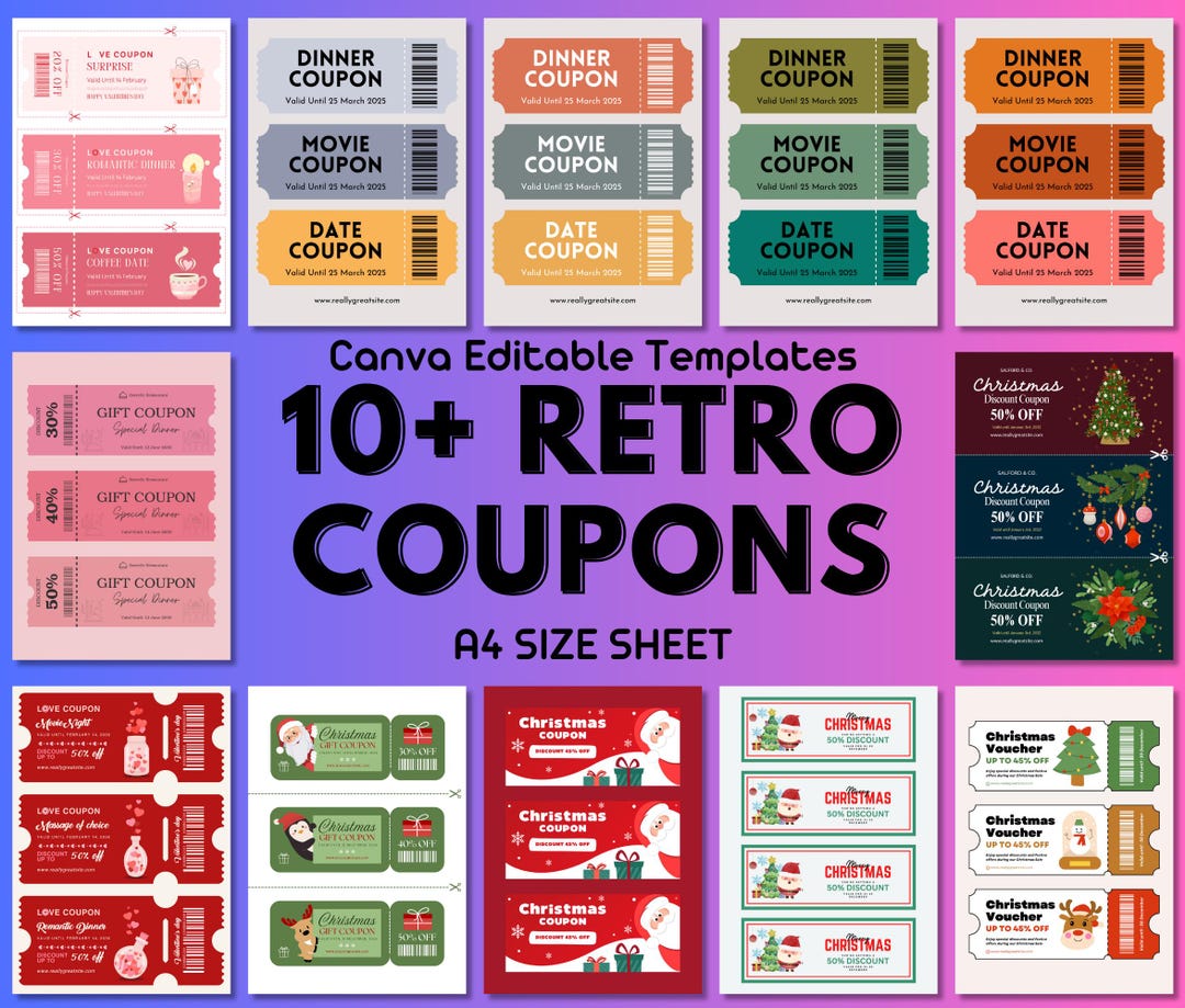 Retro Editable Coupon Template Last Minute Gift Printable Birthday ...