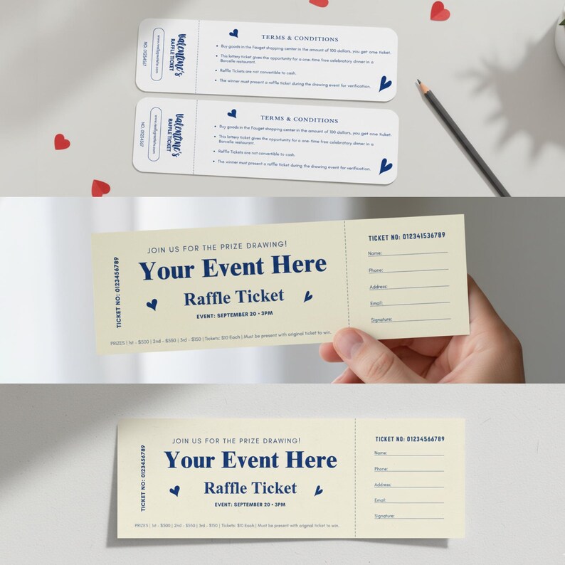 Editable Event Raffle Ticket Printable Fundraiser Template Charity Raffle Ticket DIY Fundraiser ...