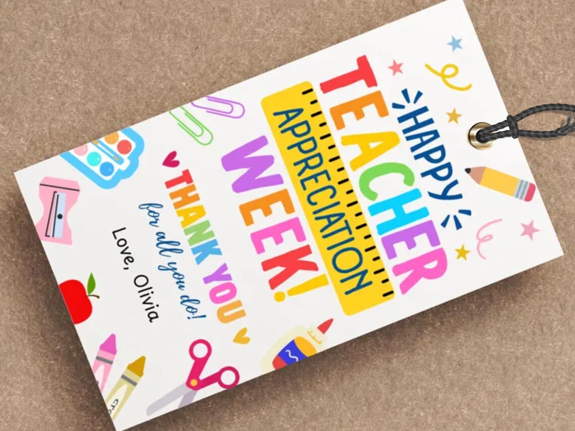 Editable Canva Template Teacher Appreciation Gift Tags Png Thank You ...