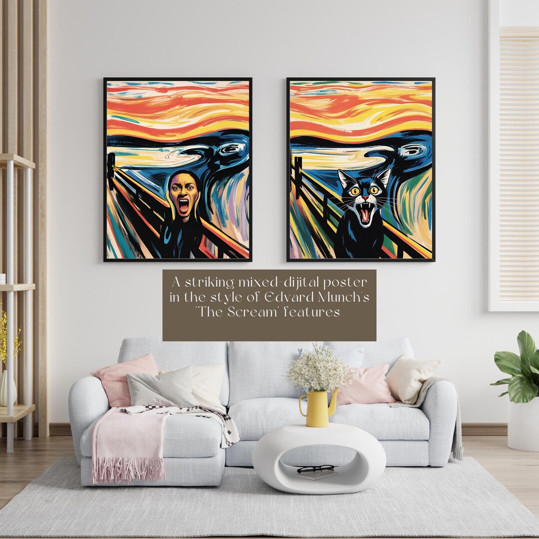 The Scream Style Mixed Digital Poster – Edvard Munch Inspired Modern ...