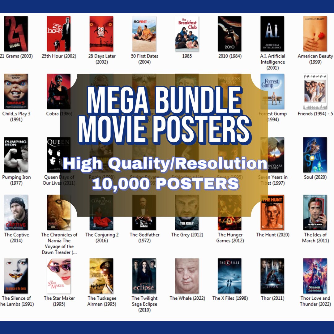 10000+ Movie Posters: Digital Film Art Bundle (high Resolution ...