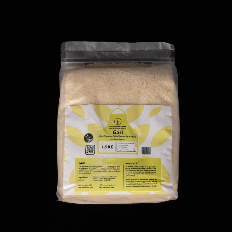 White Ghana Gari, Gari, Cassava Grits, Farine De Manioc - Etsy