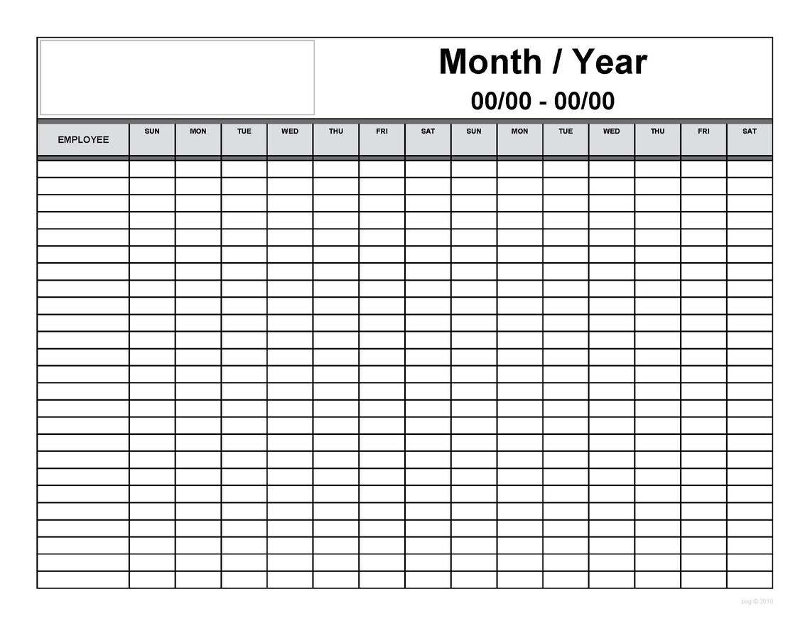 Employee 2 Week Schedule - Fillable PDF - Etsy