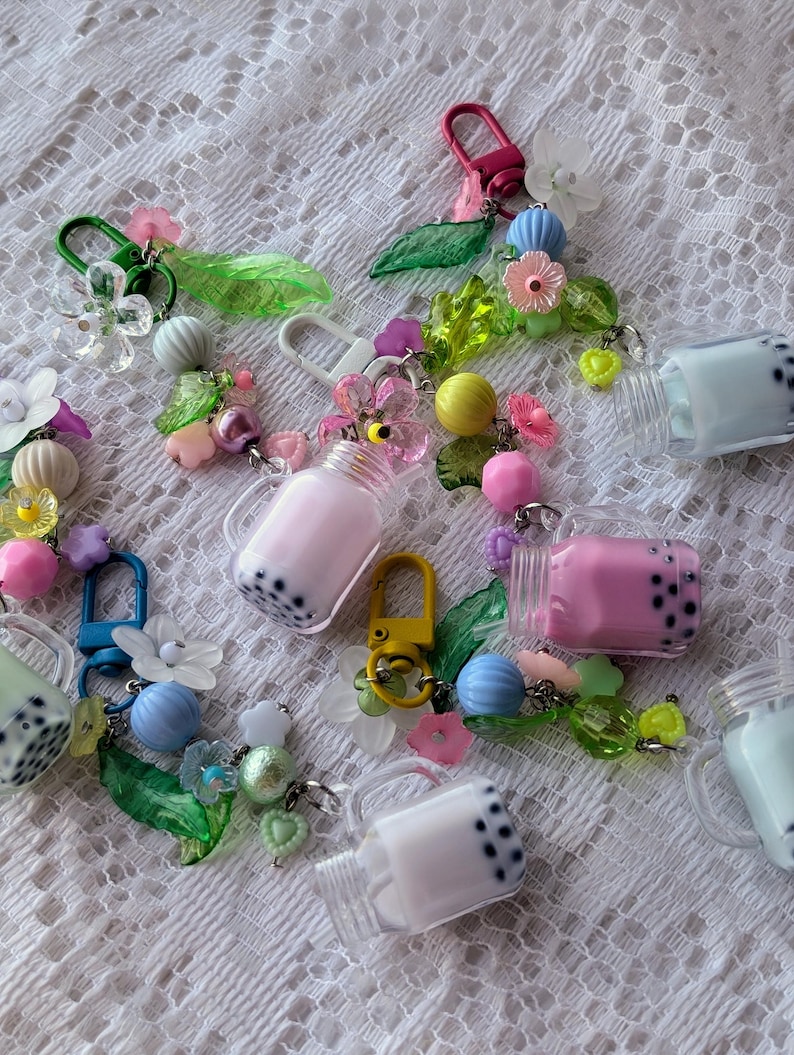 Cute Handmade Bubble Tea Keychain Accessory - Etsy