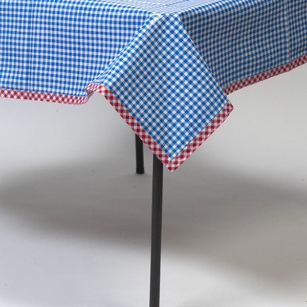 Blue Gingham Oilcloth Tablecloth - Etsy