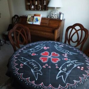 Chalk Fabric Tablecloth 60 Round - Etsy