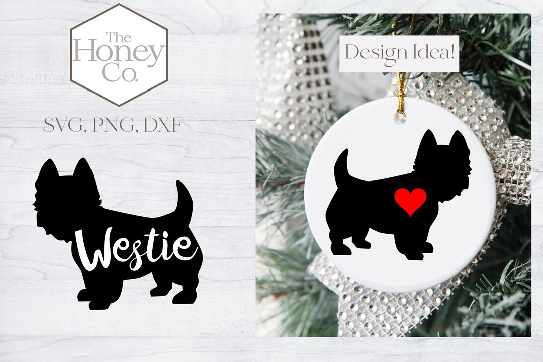 Westie SVG PNG DXF West Highland Terrier Dog Breed Silhouette Instant ...