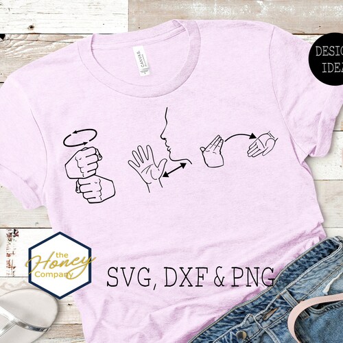 American Sign Language Coffee Teach Repeat SVG PNG DXF Instant - Etsy
