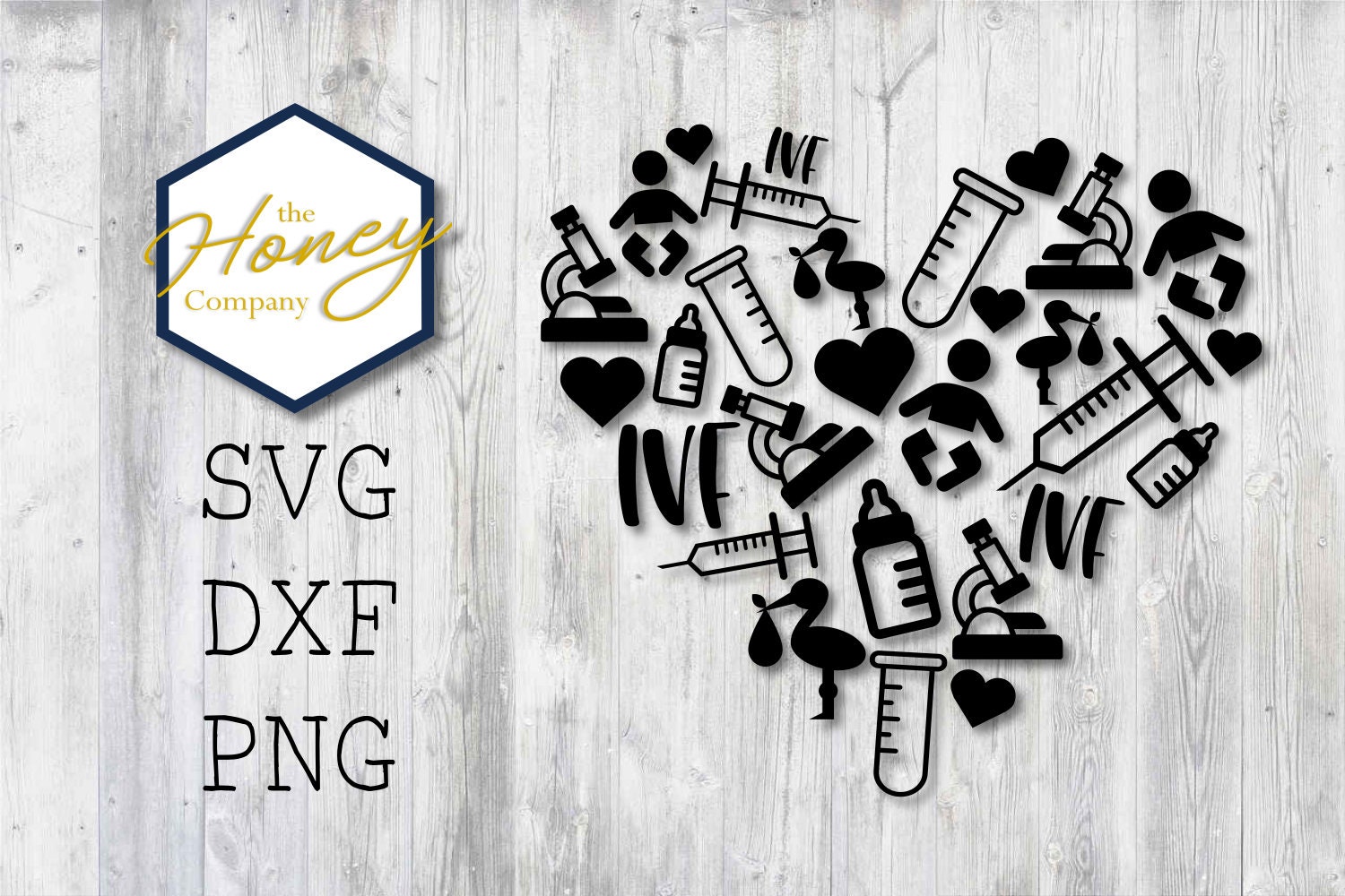 IVF SVG DXF in Vitro Infertility Awareness Heart Baby Science | Etsy