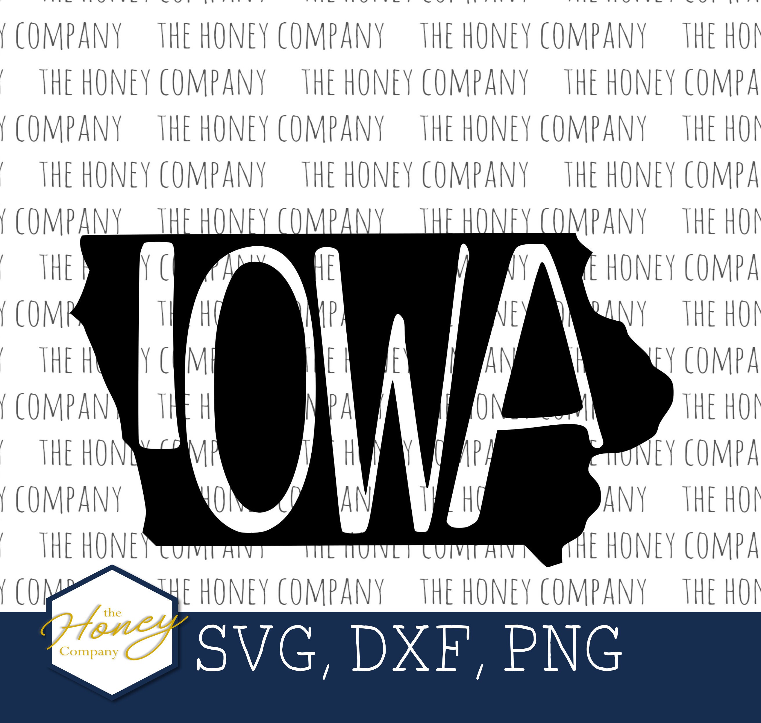 Iowa SVG PNG DXF State Outline Instant Download Silhouette | Etsy