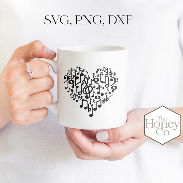 Heart Music Notes - Etsy