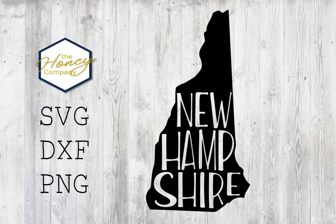 New Hampshire SVG PNG DXF State Name Outline Instant Download ...