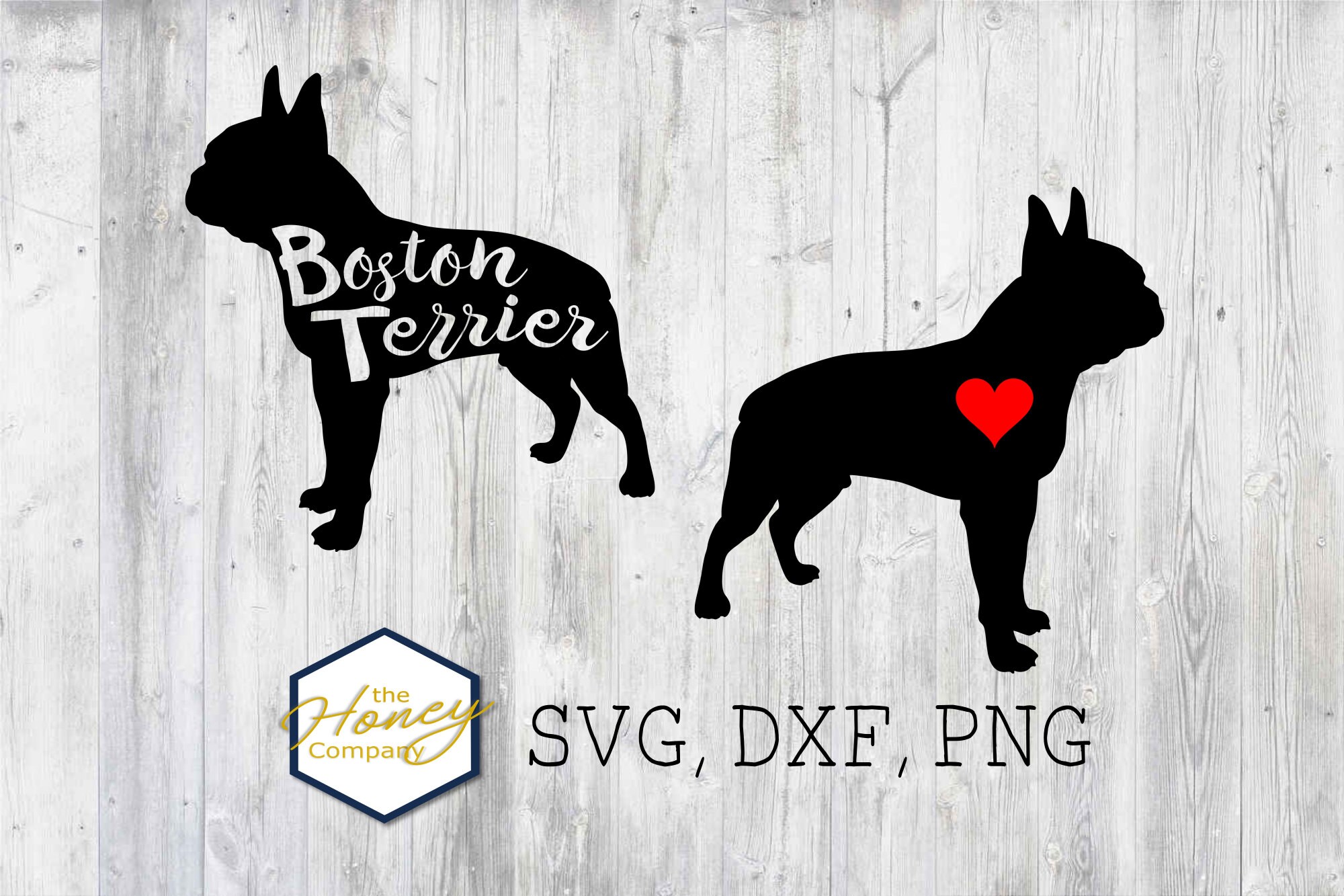 Boston Terrier SVG PNG DXF Dog Breed Silhouette Instant | Etsy