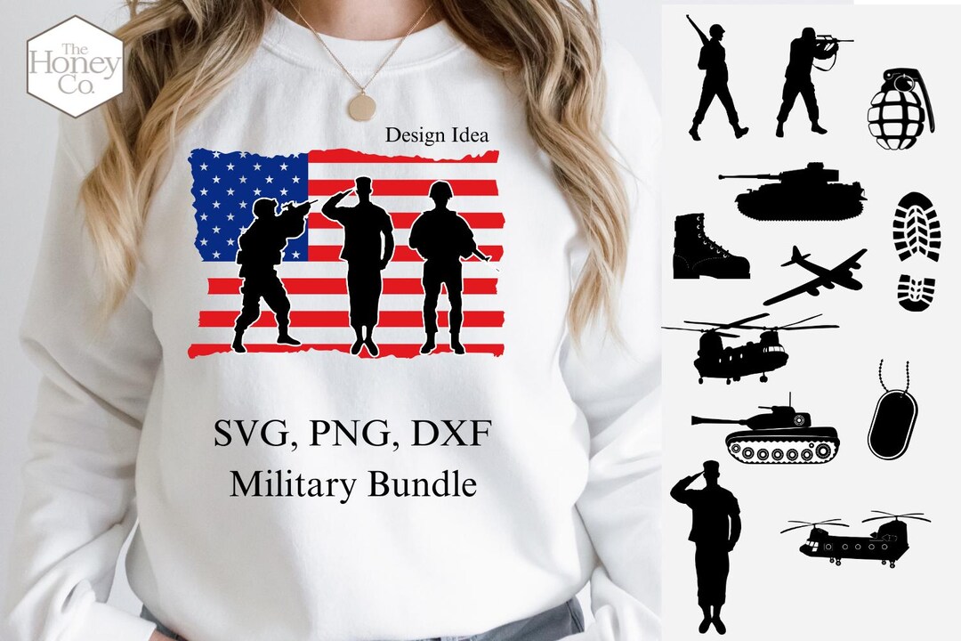 Military SVG PNG DXF Bundle Soldier Army Marines Navy Air Force Cut ...
