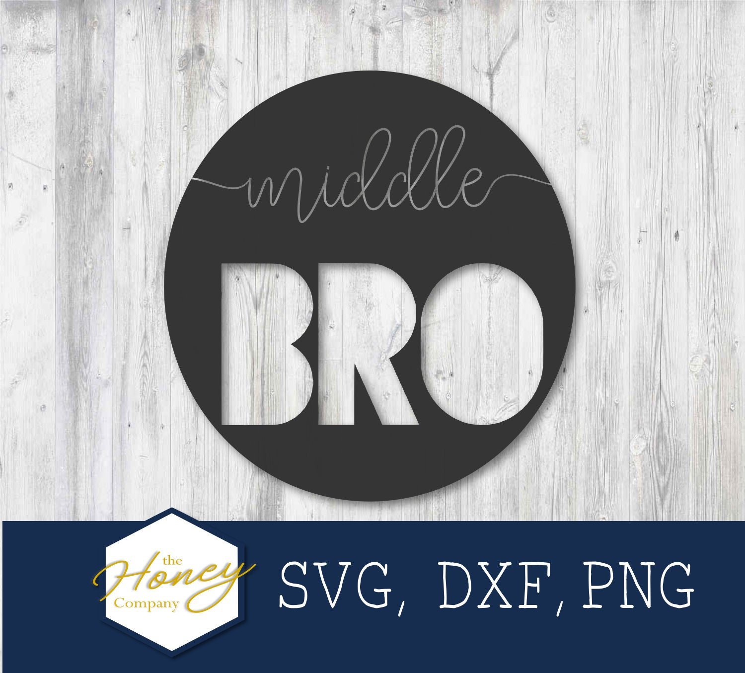 Middle Brother SVG PNG DXF Baby Instant Download Silhouette | Etsy