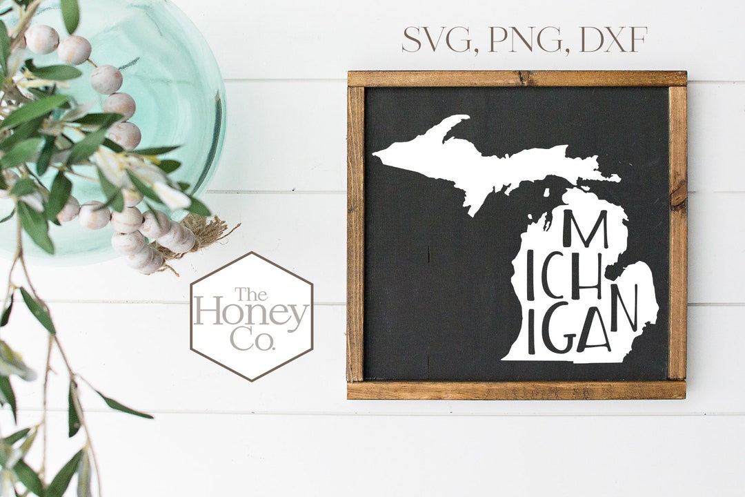 Michigan SVG PNG DXF State Outline Instant Download Silhouette Cricut ...