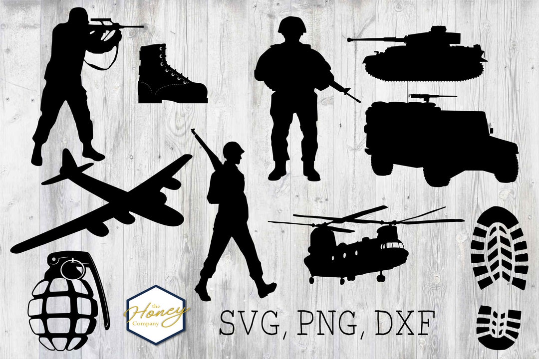 Military SVG PNG DXF Bundle Soldier Army Marines Navy Air Force Cut ...