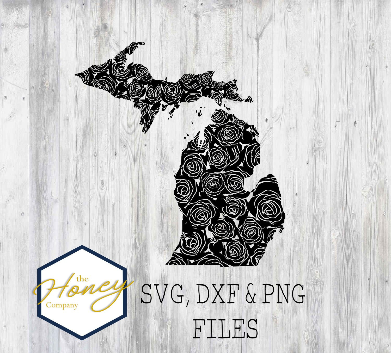 Michigan Floral SVG PNG DXF State Outline Instant Download | Etsy