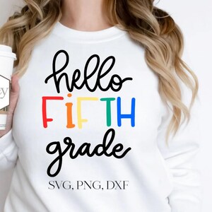 Hello School Grade Bundle SVG PNG DXF Hand Lettered Instant Download ...