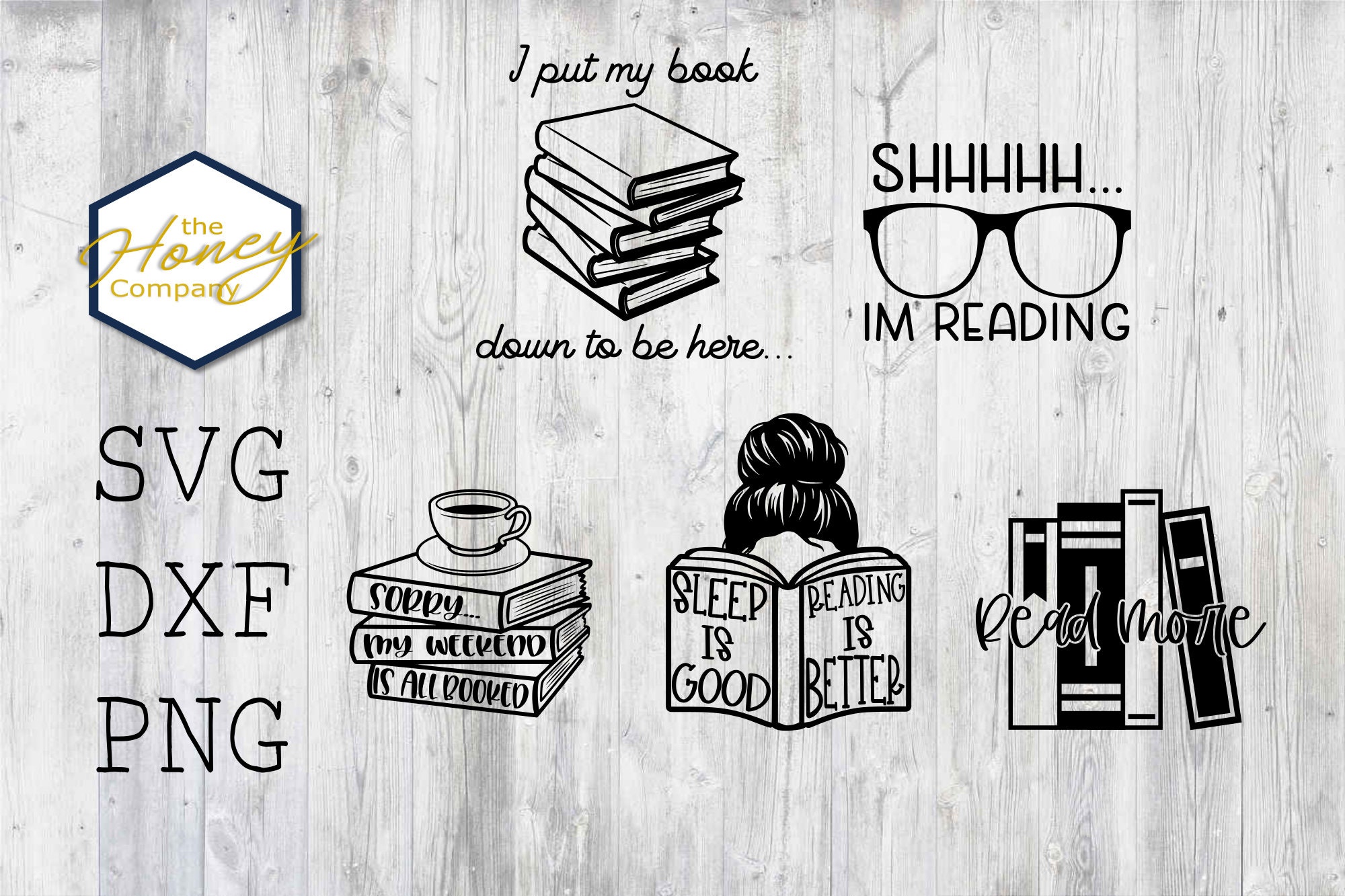 Book Reading Bundle SVG PNG DXF School Teacher Design Instant | Etsy