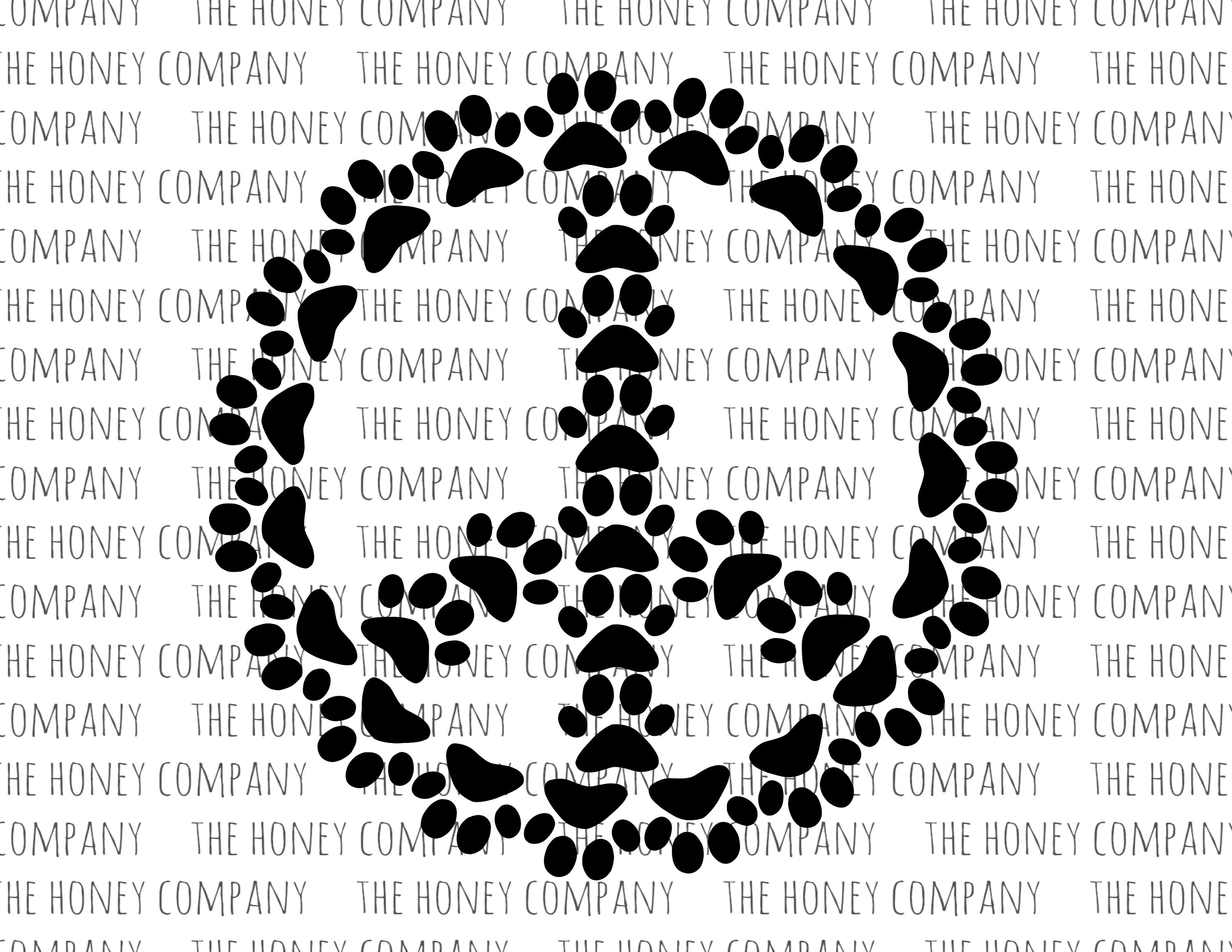 Paw Print Peace Sign SVG PNG DXF Instant Download Silhouette | Etsy