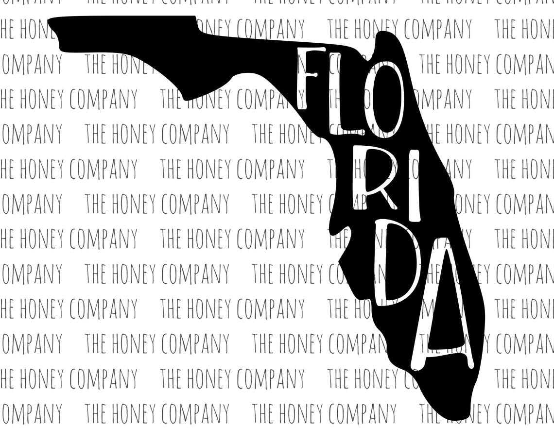 Florida SVG PNG DXF State Outline Instant Download Silhouette | Etsy