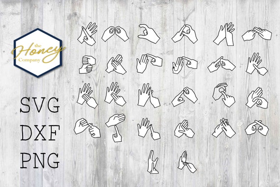 British Sign Language SVG PNG DXF Hands Kids Instant Download | Etsy