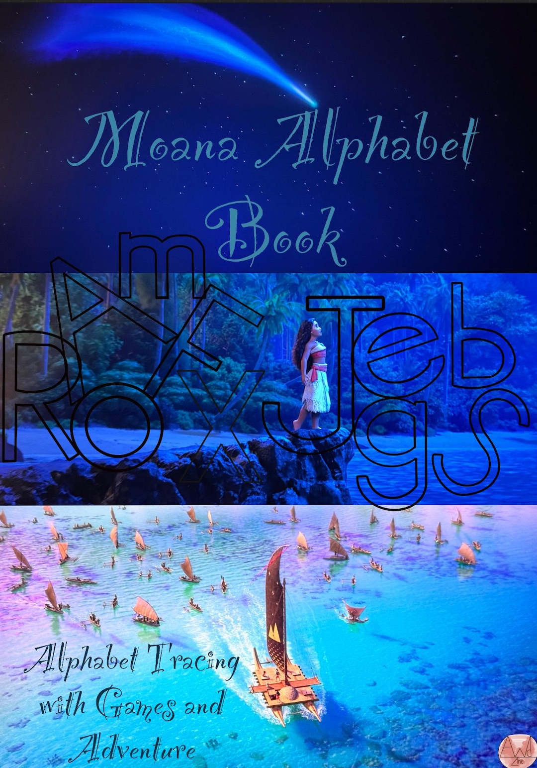 Moana Alphabet Tracing, Pre-k Writing Worksheet, Moana Pre-k Activity ...