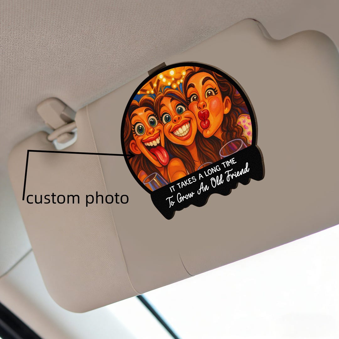Custom Car Visor Clip for Friends,personalized Bestie Photo/text Car ...