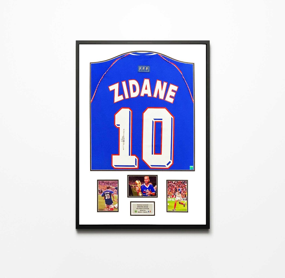 Authentically Signed Zinedine Zidane Signed Framed Shirt - France 1998 ...