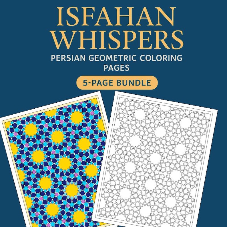 Persian Geometric Coloring Pages: Isfahan Art - 5 Printable Designs ...