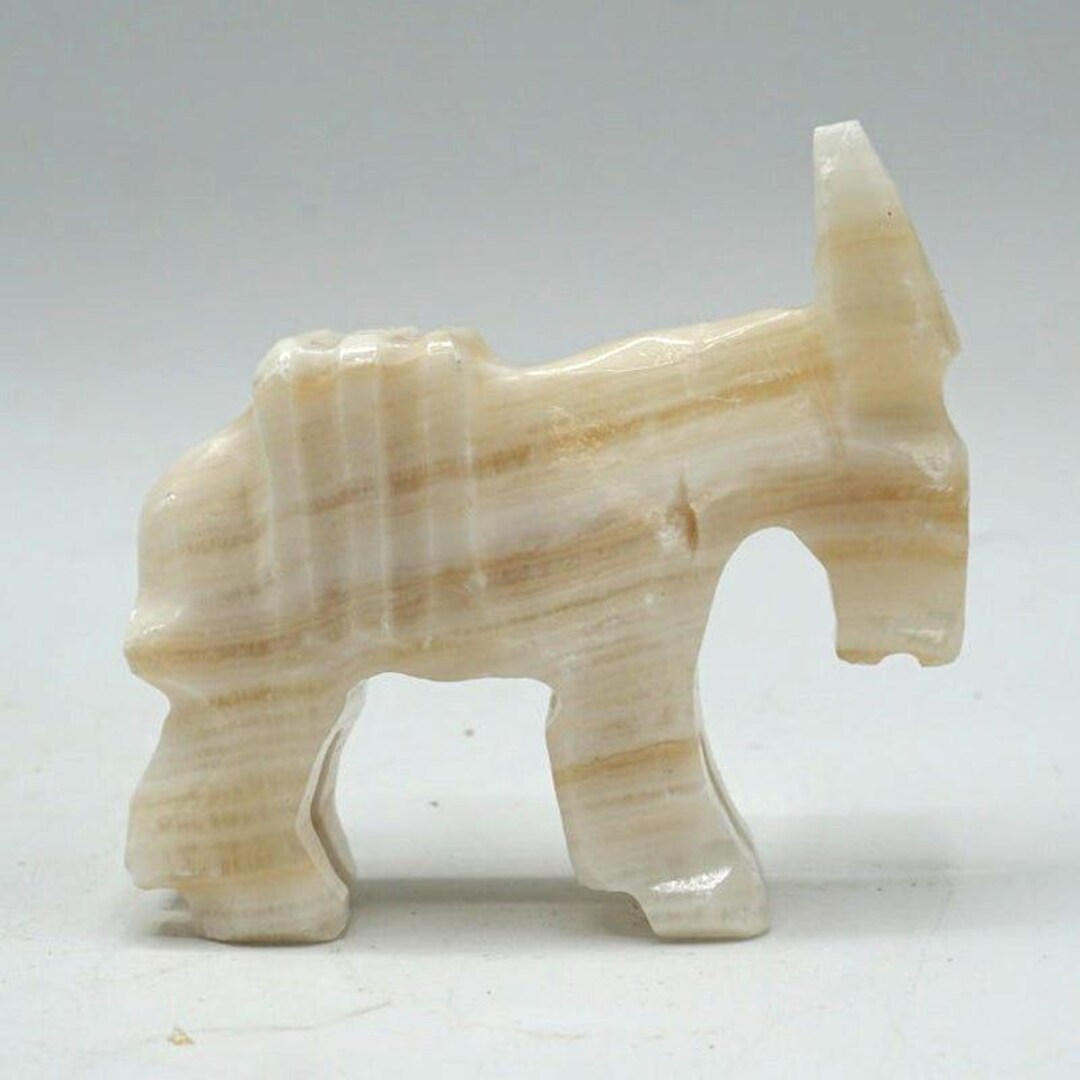 Carved White Onyx Stone Donkey Burro Figurine Mexico - Etsy