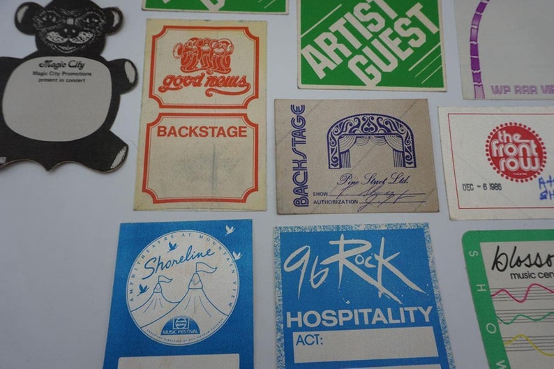 Lot of 19 Concert Backstage Pass 1970's 1980's 1990's Cloth - Etsy