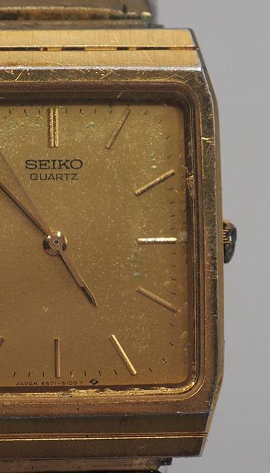 Men's Seiko Gold Tone Rectangle Watch Stretch Band 6531-5069 - Etsy