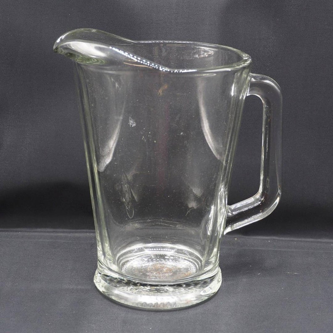 Heavy Glass Pitcher Clear Barware Iced Tea Beer Water - Etsy