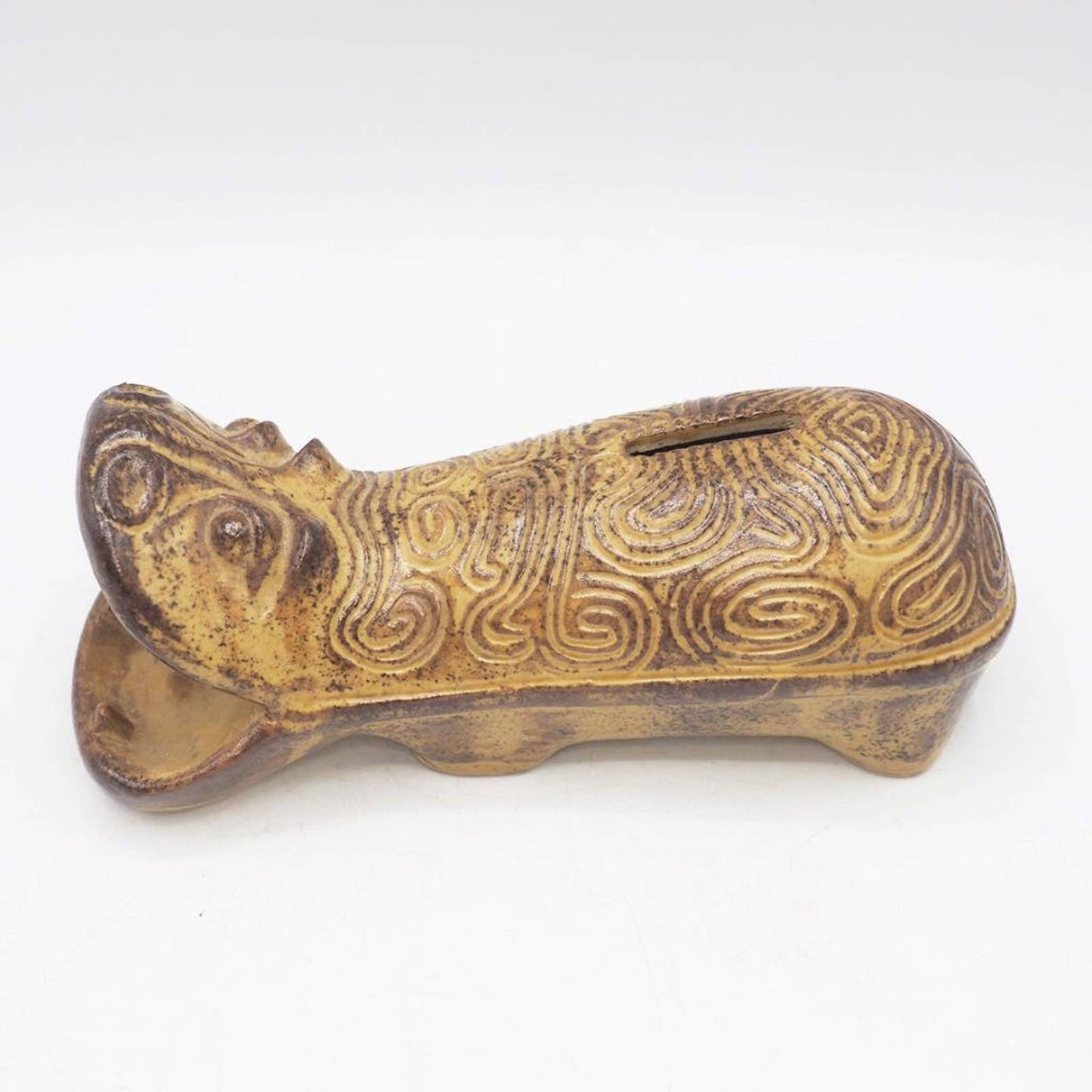 Hippopotamus Piggy Bank Stoneware Ceramic MCM - Etsy