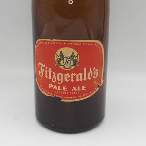 Fitzgerald's Pale Ale Quart Beer Bottle Troy New York Paper Label - Etsy