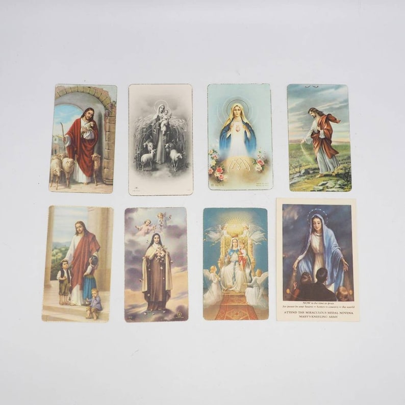 Lot Religious Prayer Cards Jesus Mary - Etsy